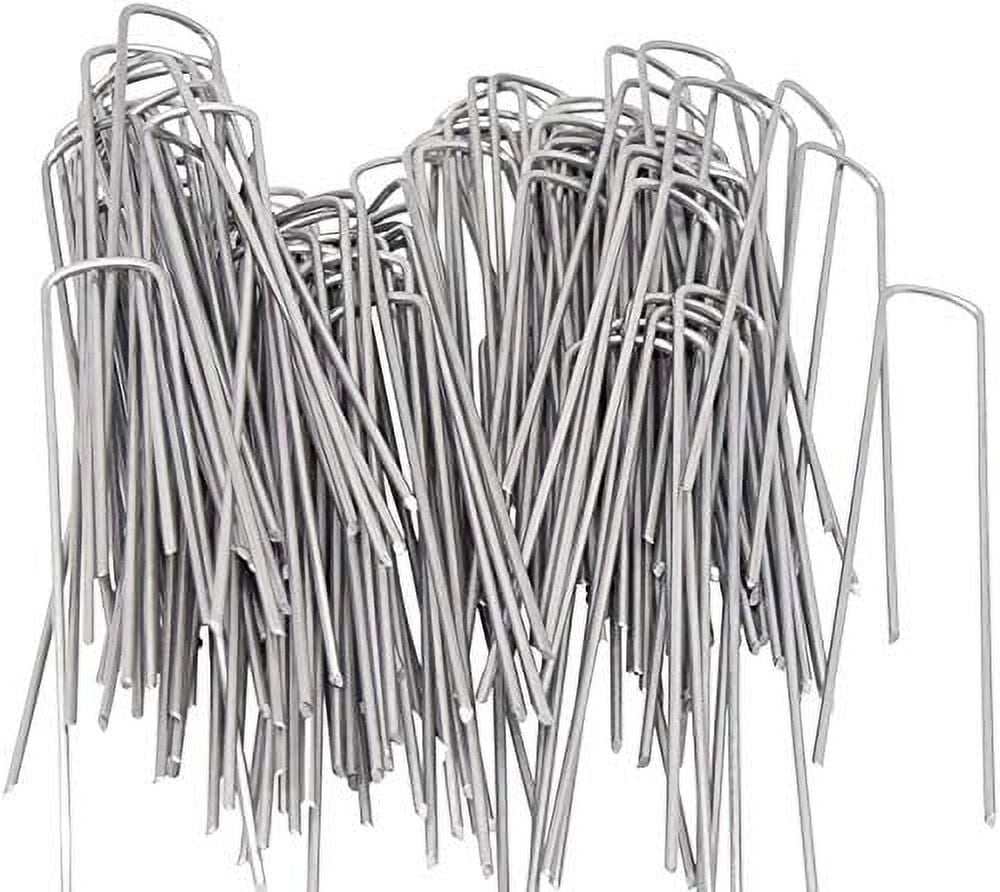 "AAGUT 100 Pack Heavy Duty 6"" Metal Pins, Galvanized Garden Staples ...
