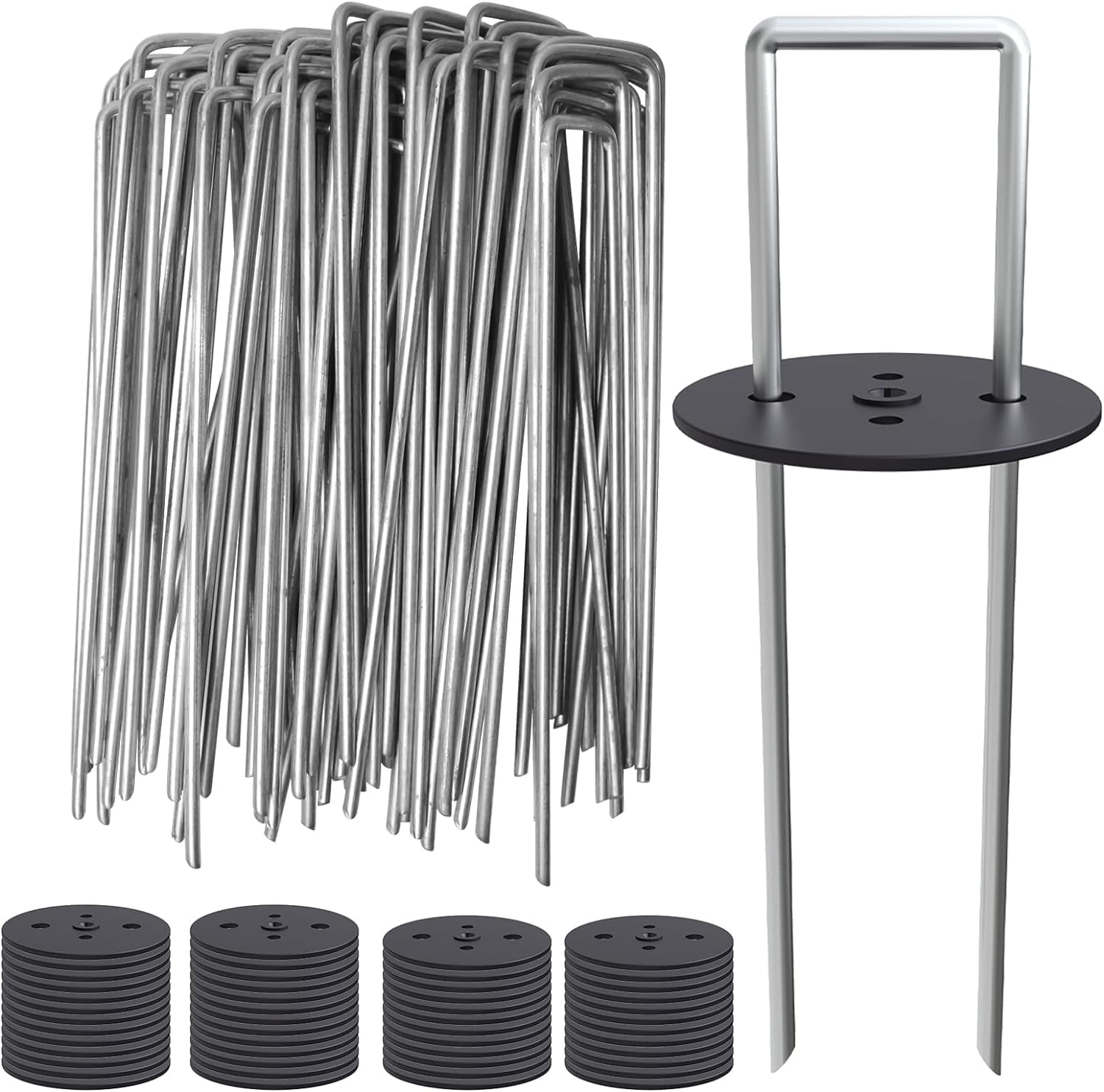 AAGUT 100-Pack 6” 11Ga Vapor Barrier Stakes, Metal Garden Landscape ...