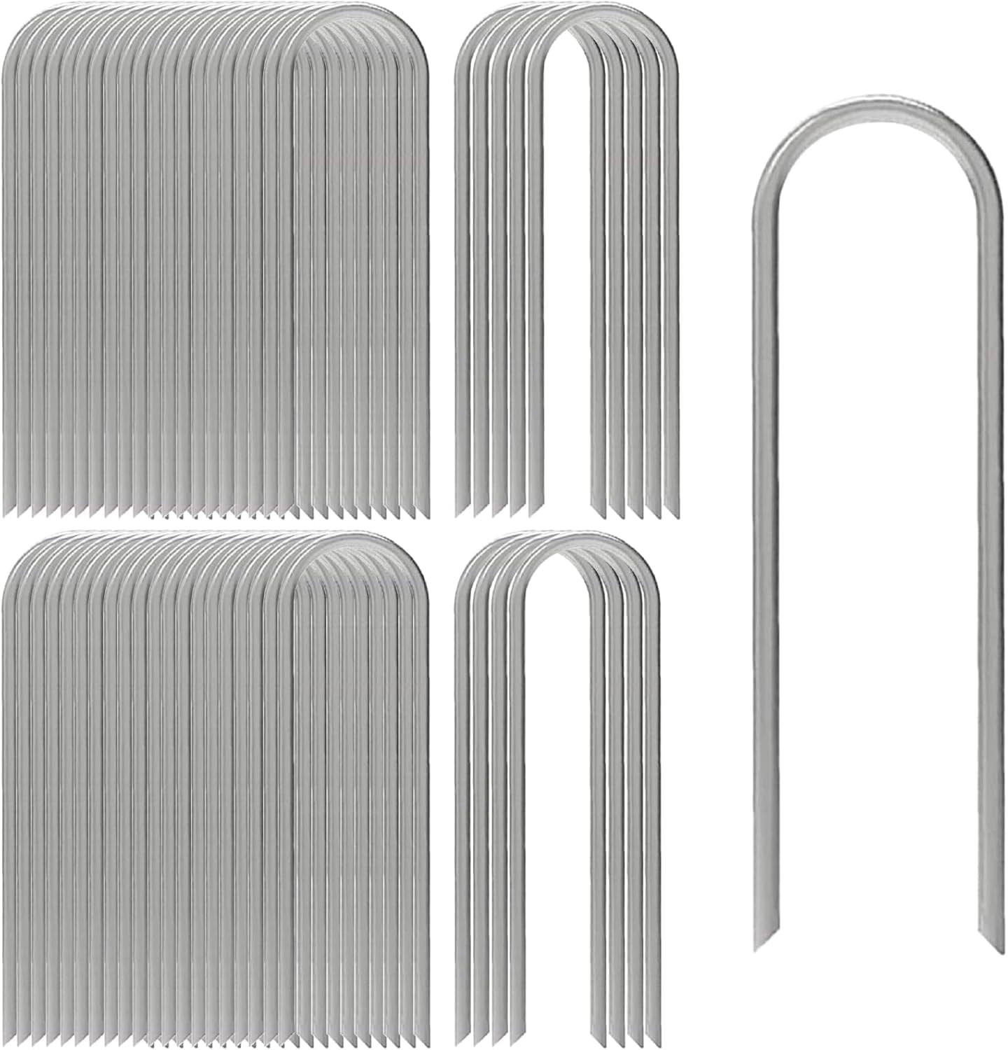 "AAGUT 12"" Galvanized Garden Stakes, 50 PCS Heavy Duty Landscape ...