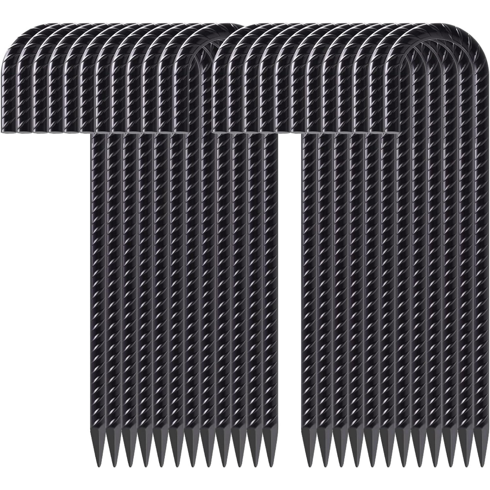 AAGUT 24 Pcs 12" Heavy Duty Steel Rebar Stakes J Hook, Ground Anchors ...