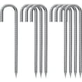 AAGUT 16 Inch 12 Pack Rebar Stakes Heavy Duty J Hook, Ground Stakes ...