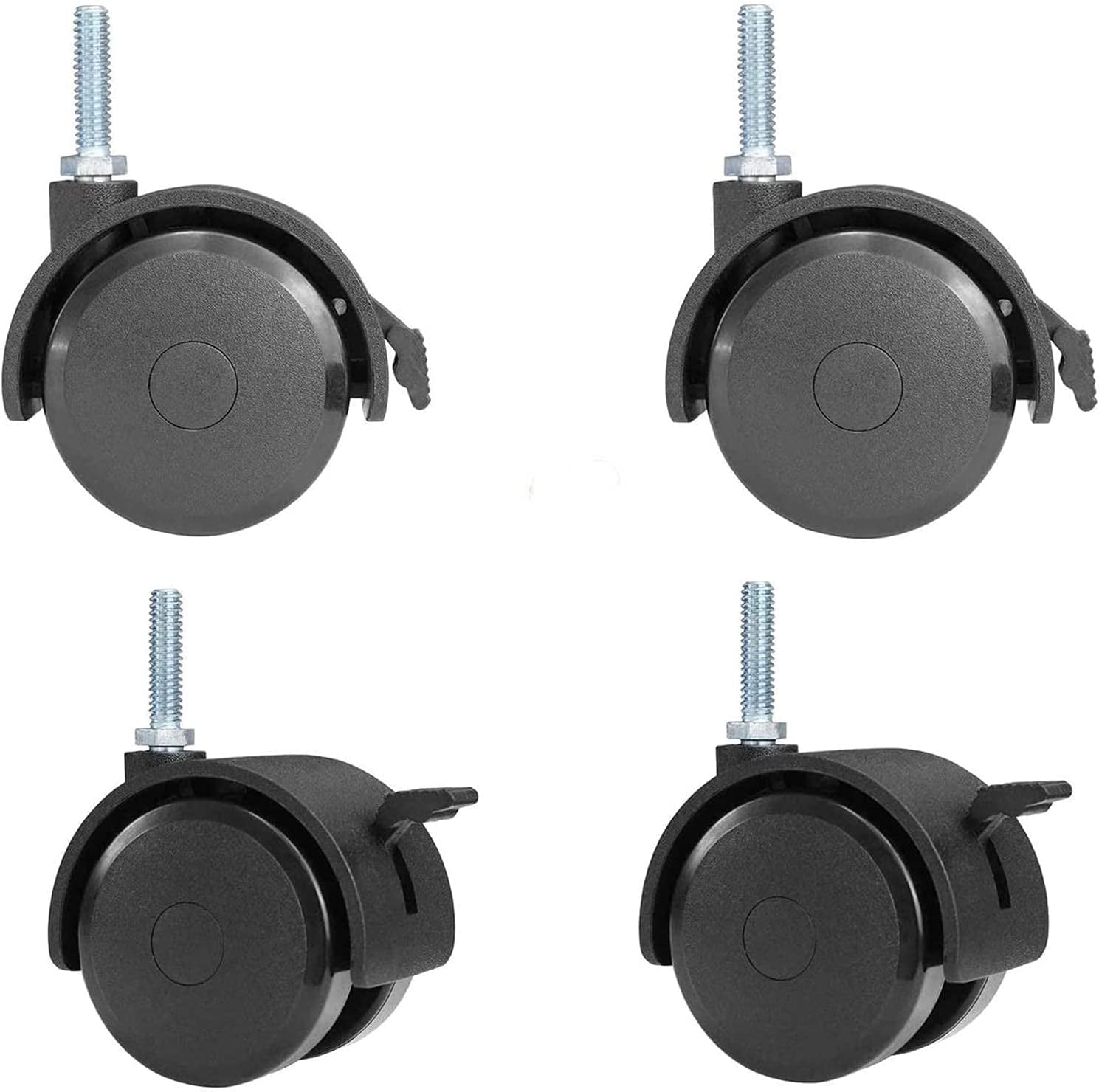"AAGUT 2"" Threaded Swivel Stem Casters Wheel with Locking Brake for ...