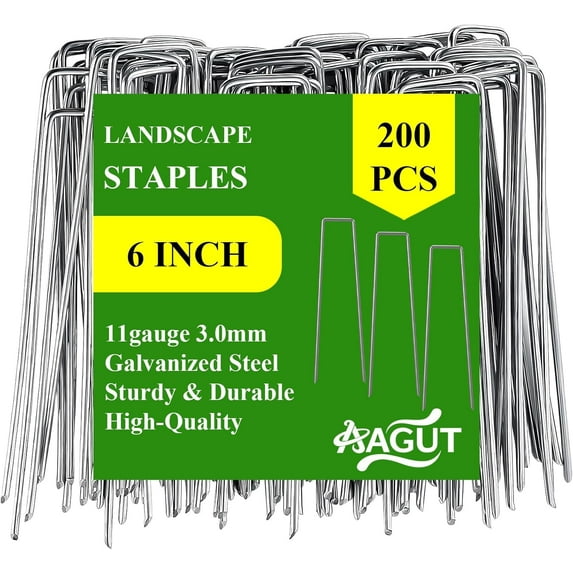 AAGUT 200 Pack 6 Inch Heavy Duty Garden Stakes, Galvanized Landscape ...