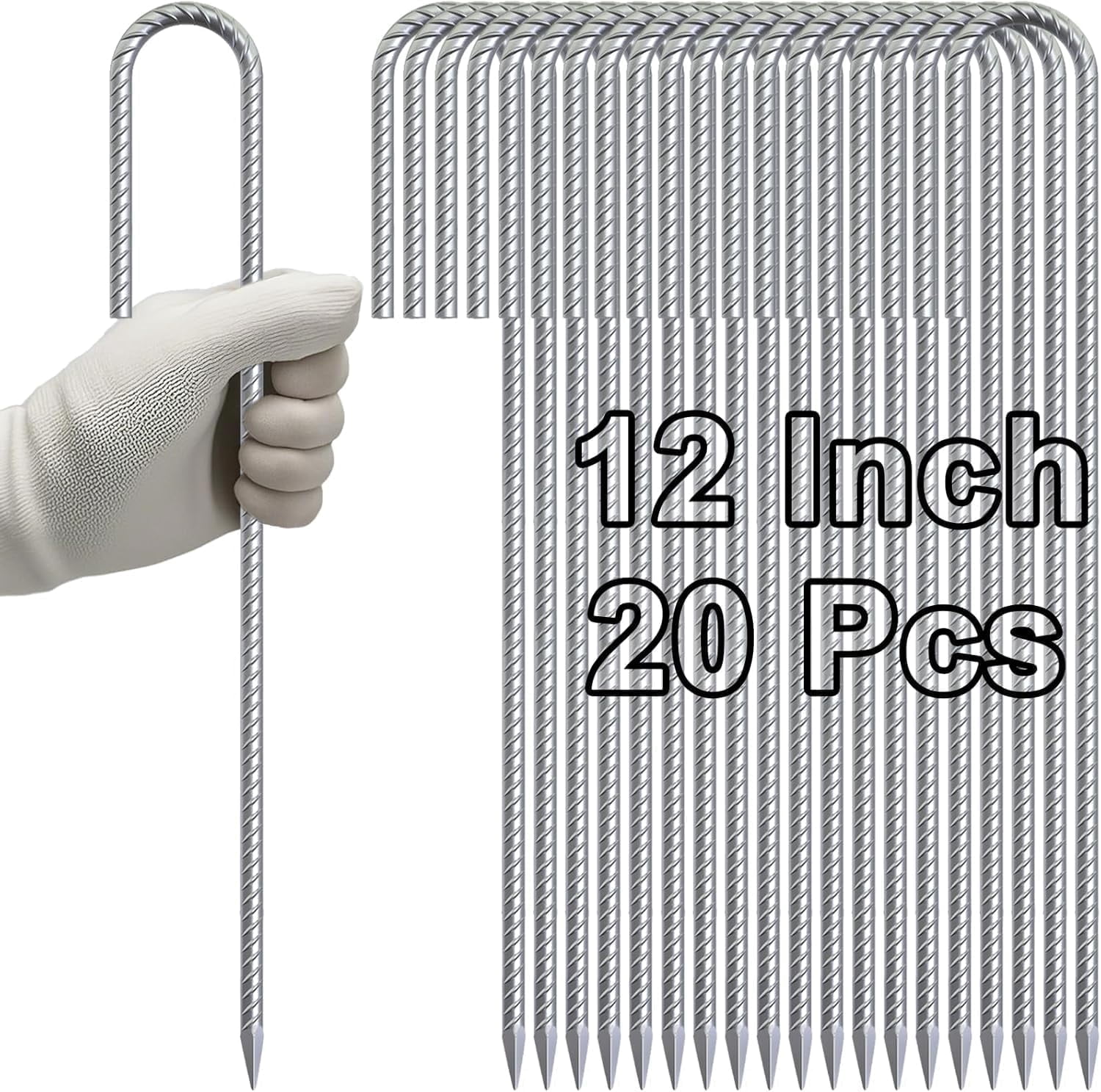 AAGUT Rebar Stakes 12 Inch Ground Anchors Heavy Duty Metal for Camping ...