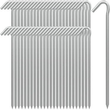 MySit 60 Pack 12" Ground Rebar Stakes Heavy Duty J Hook Ground Anchors ...