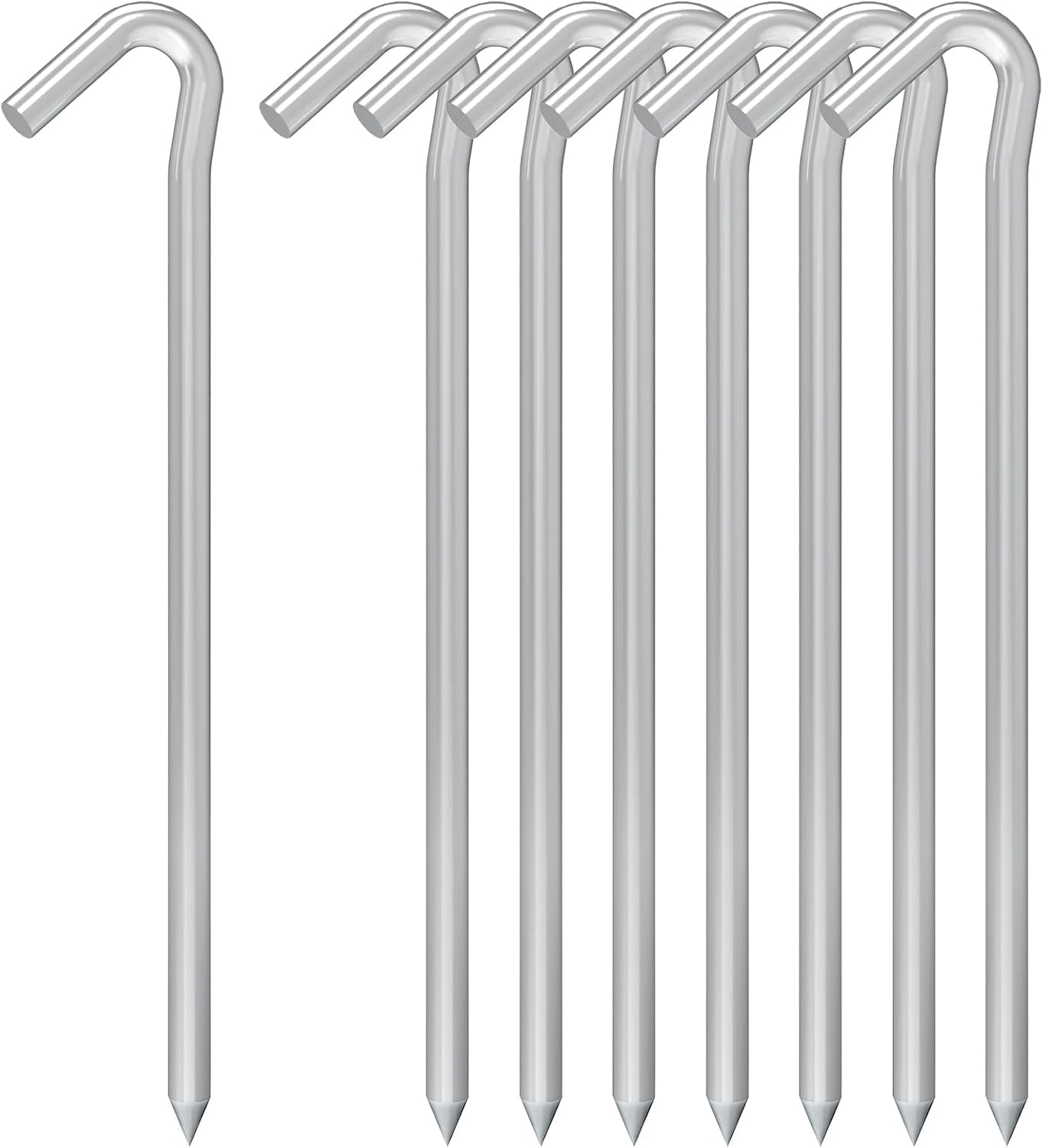 AAGUT 9 Inch Heavy Duty Galvanized Steel Tent Stakes, 8PCS Outdoor ...