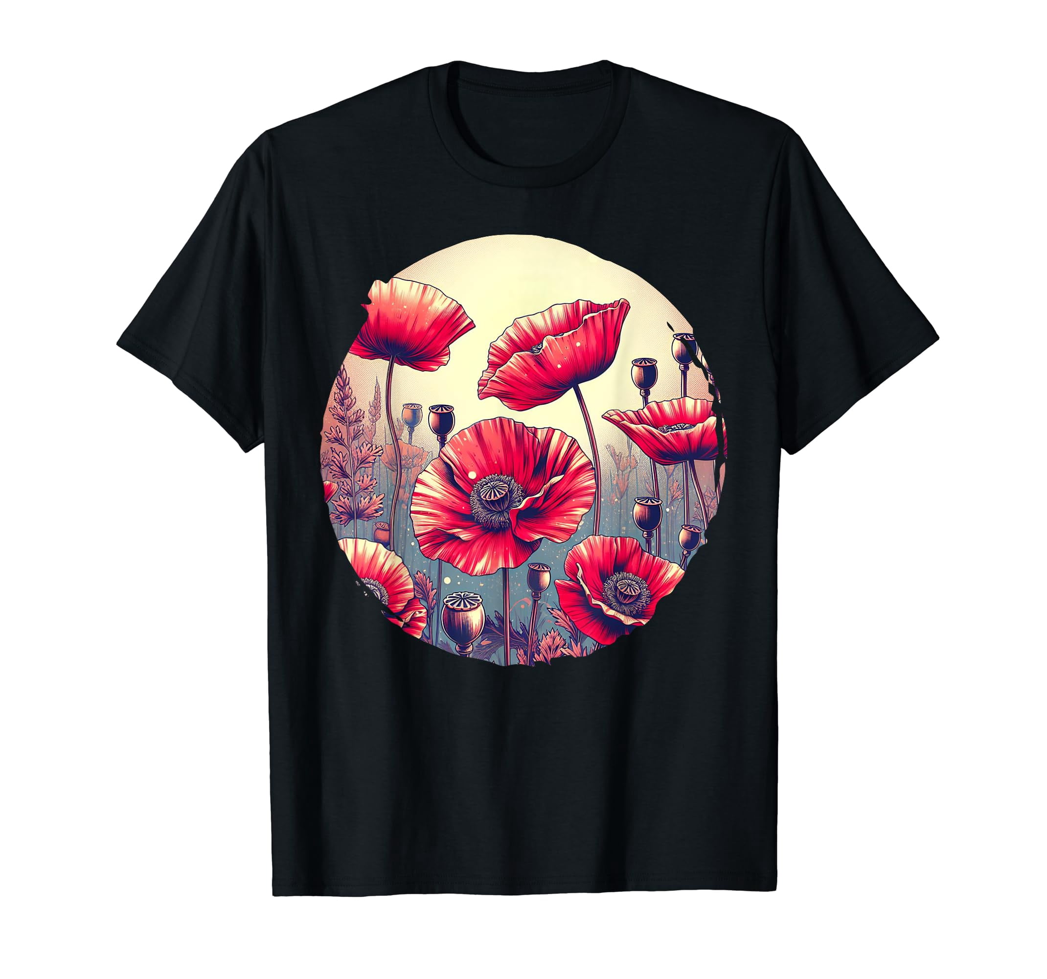 HZNY Red Poppy Design - Elegance & Nature Connection,Premium Tee Shirt ...