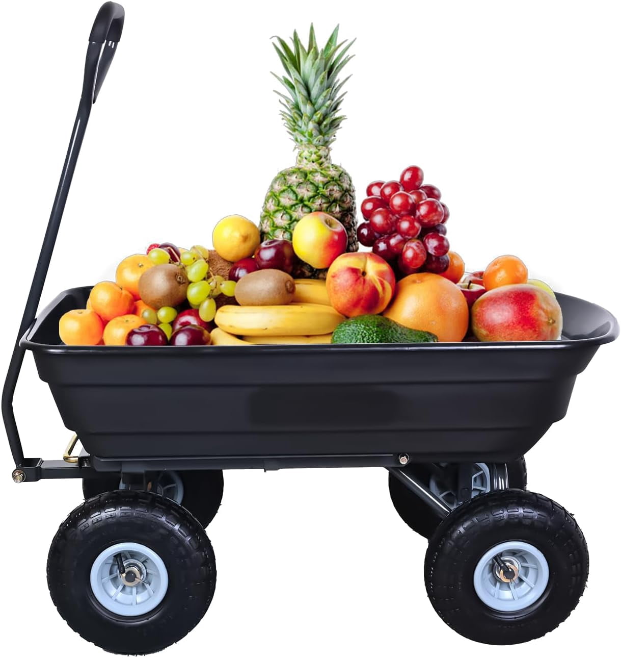 AAIN 600 Lbs Poly Garden Dump Cart,Camping Beach Wagon with 180 ...