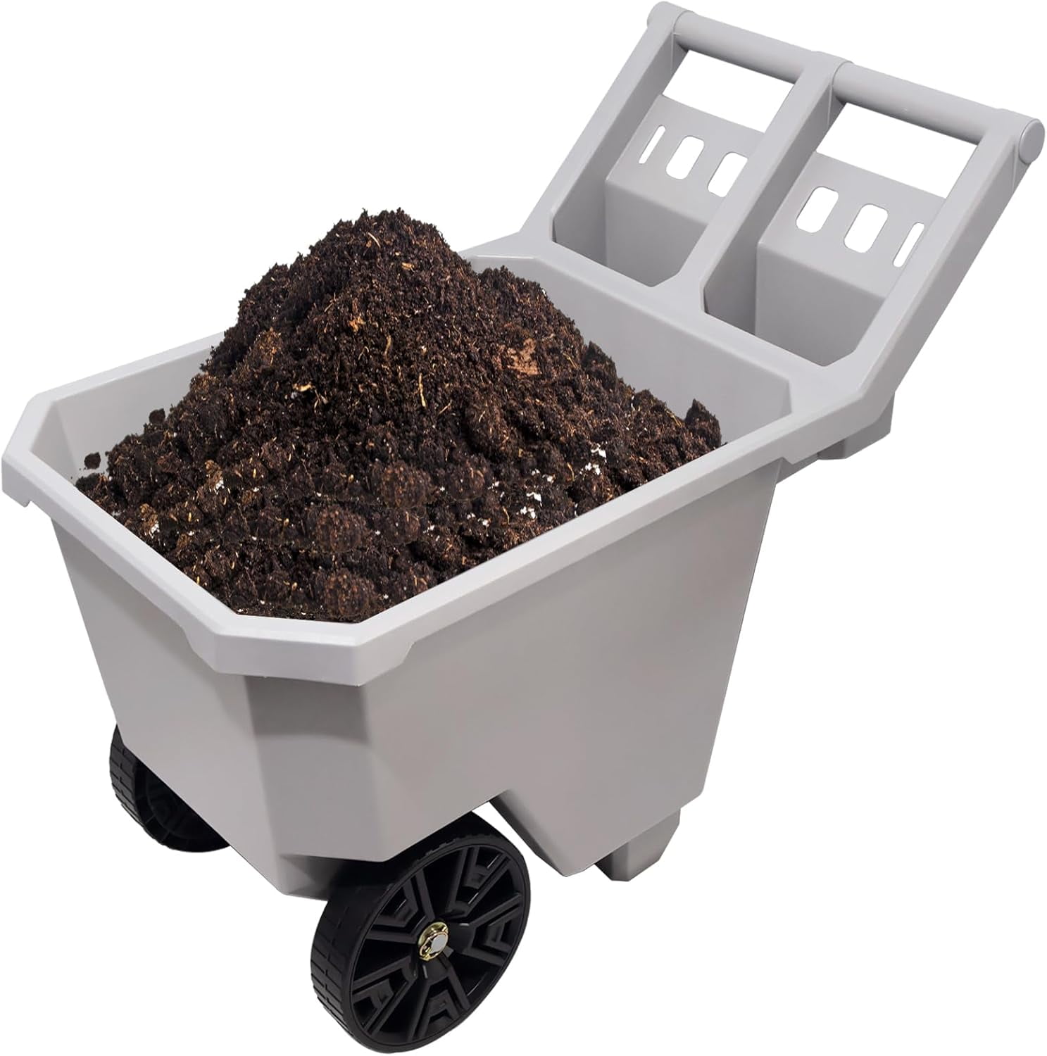 AAIN Wheel Barrel, 2 Wheel Wheelbarrow. 300 LB Yard Cart with 9 in ...