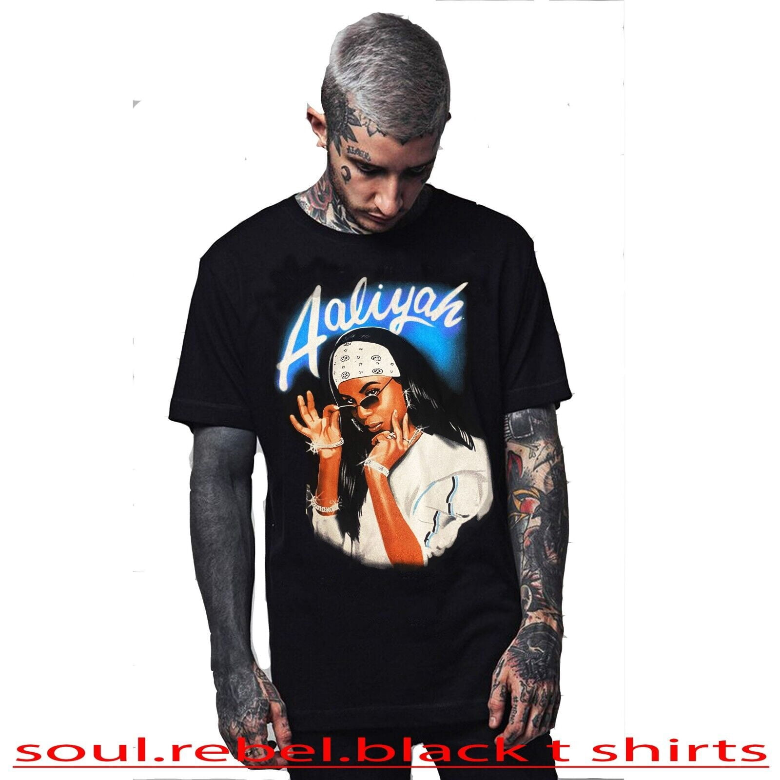 AALIYAH QUEEN OF R&B RAP HIP HOP black T SHIRTS MEN'S SIZES - Walmart.com