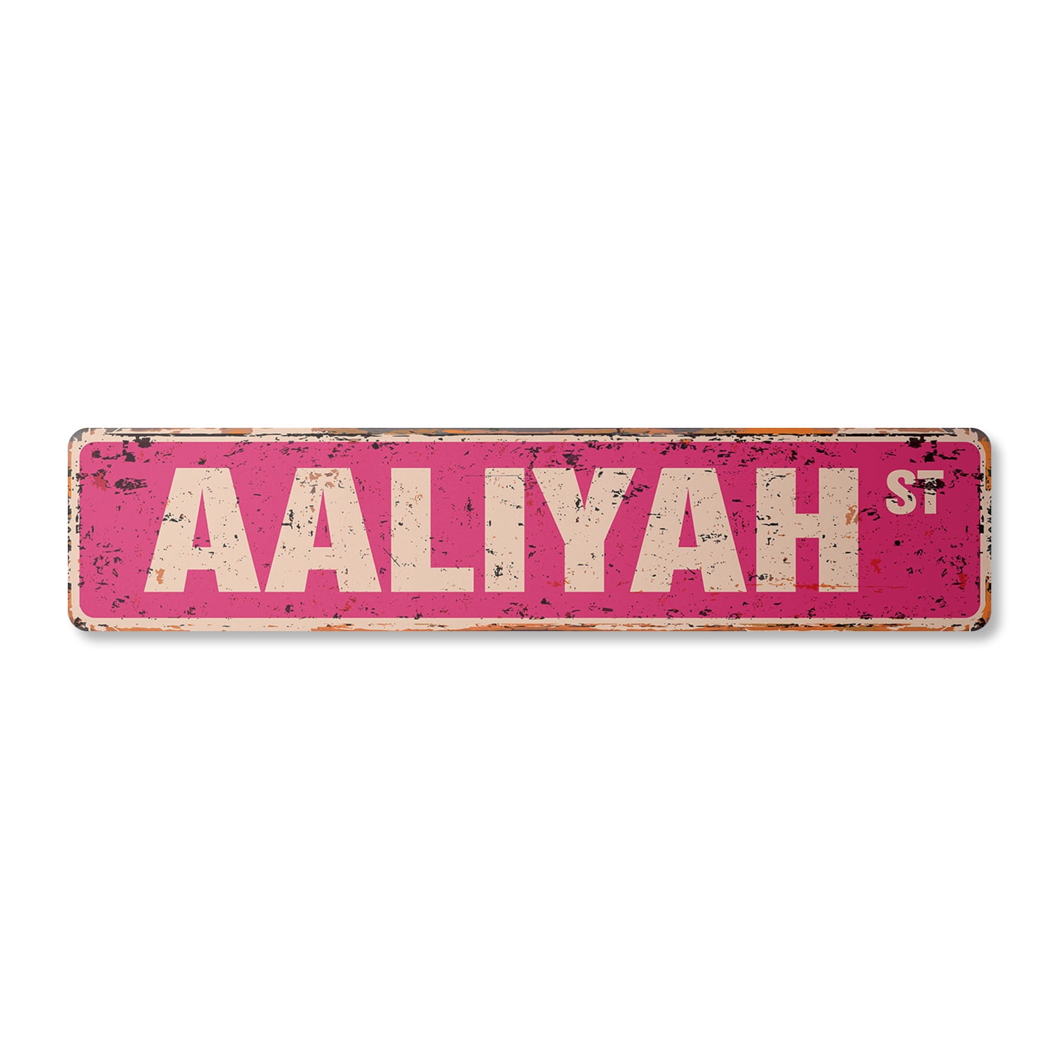 AALIYAH Vintage Plastic Street Sign Childrens Name Room Sign | Indoor ...