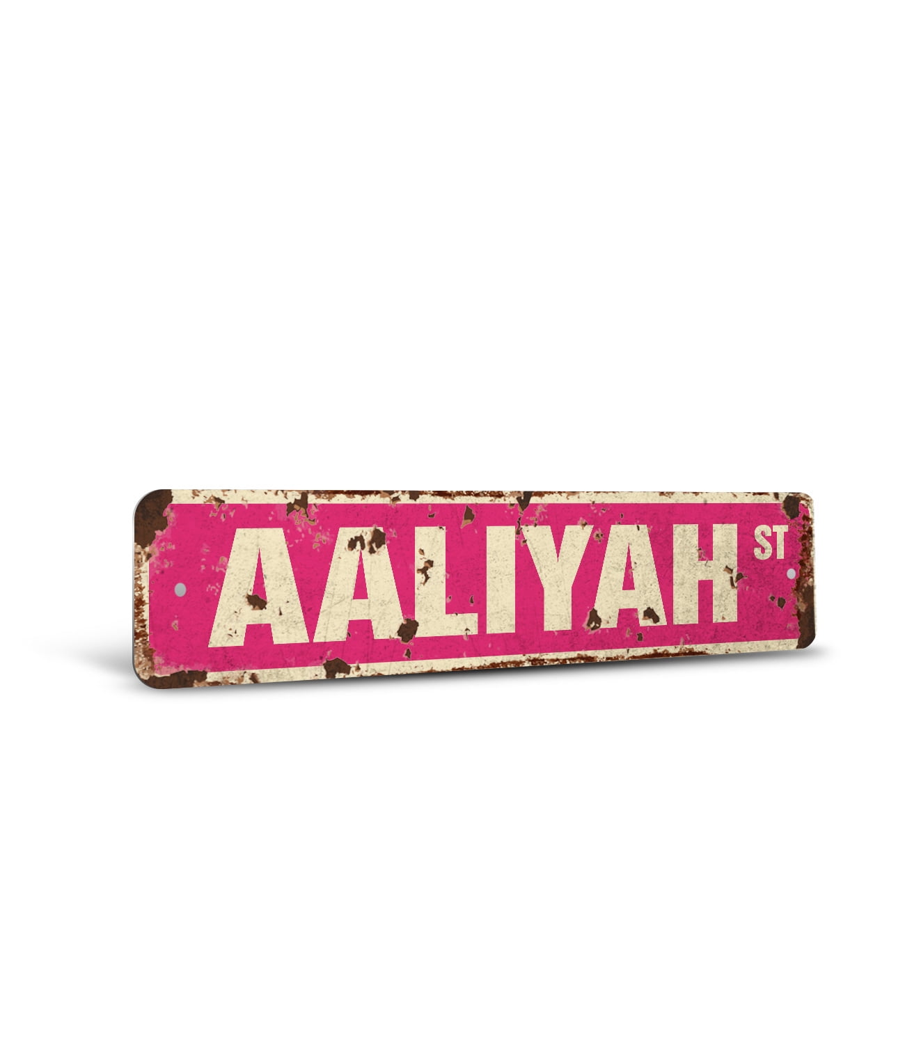 AALIYAH Vintage Style Rustic Street Sign – Childrens Name Room Sign ...