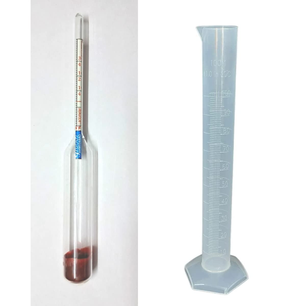 AANIJ Lactometer with 100 ml measuring cylinder for milk Testing Milk ...