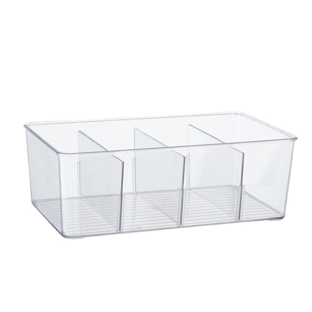 AAOMASSR 4 Compartment Clear Plastic Organizer | Rectangular Divided ...