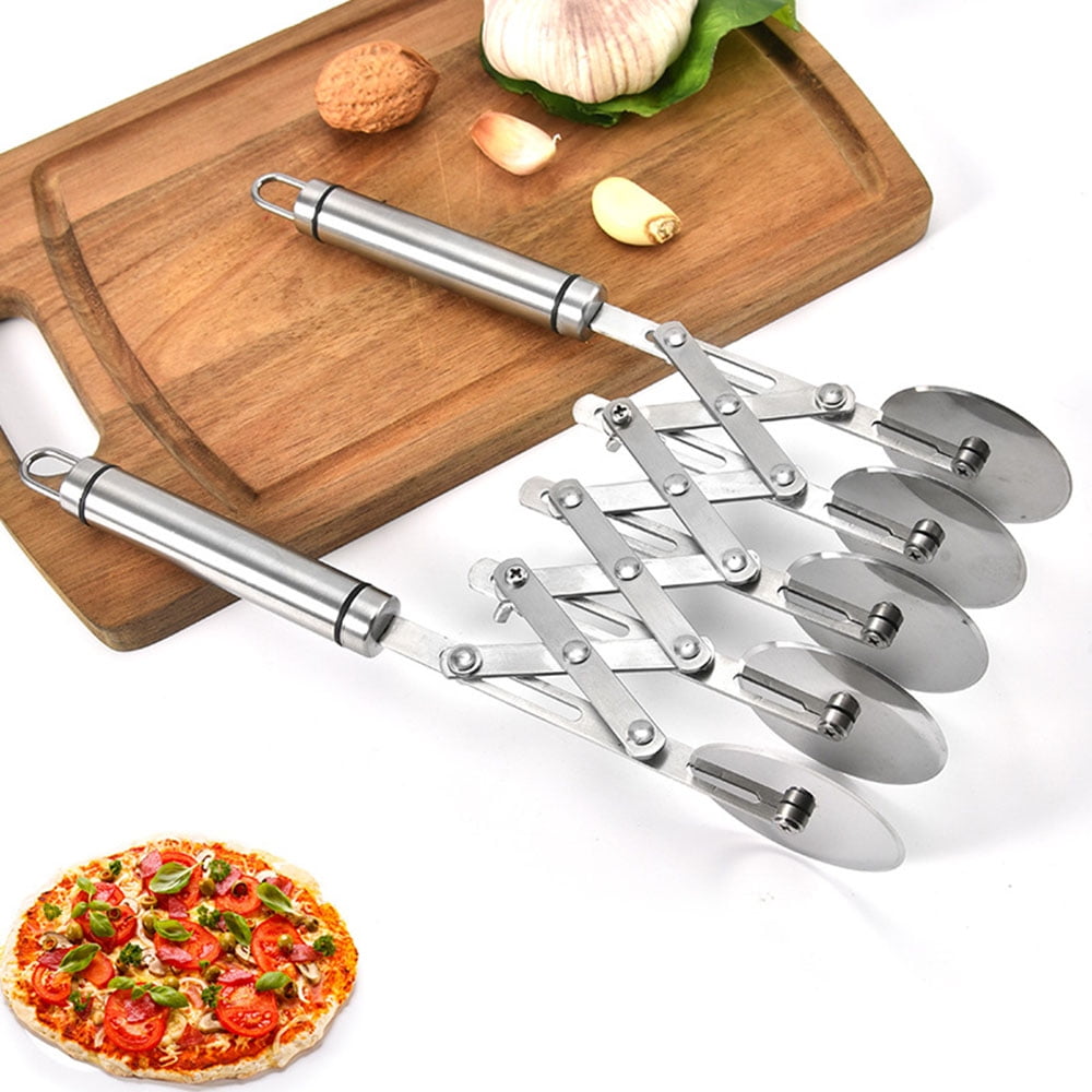 AAOMASSR 5 Wheel Pastry Cutter Stainless Pizza Slicer Multi-Round Dough ...