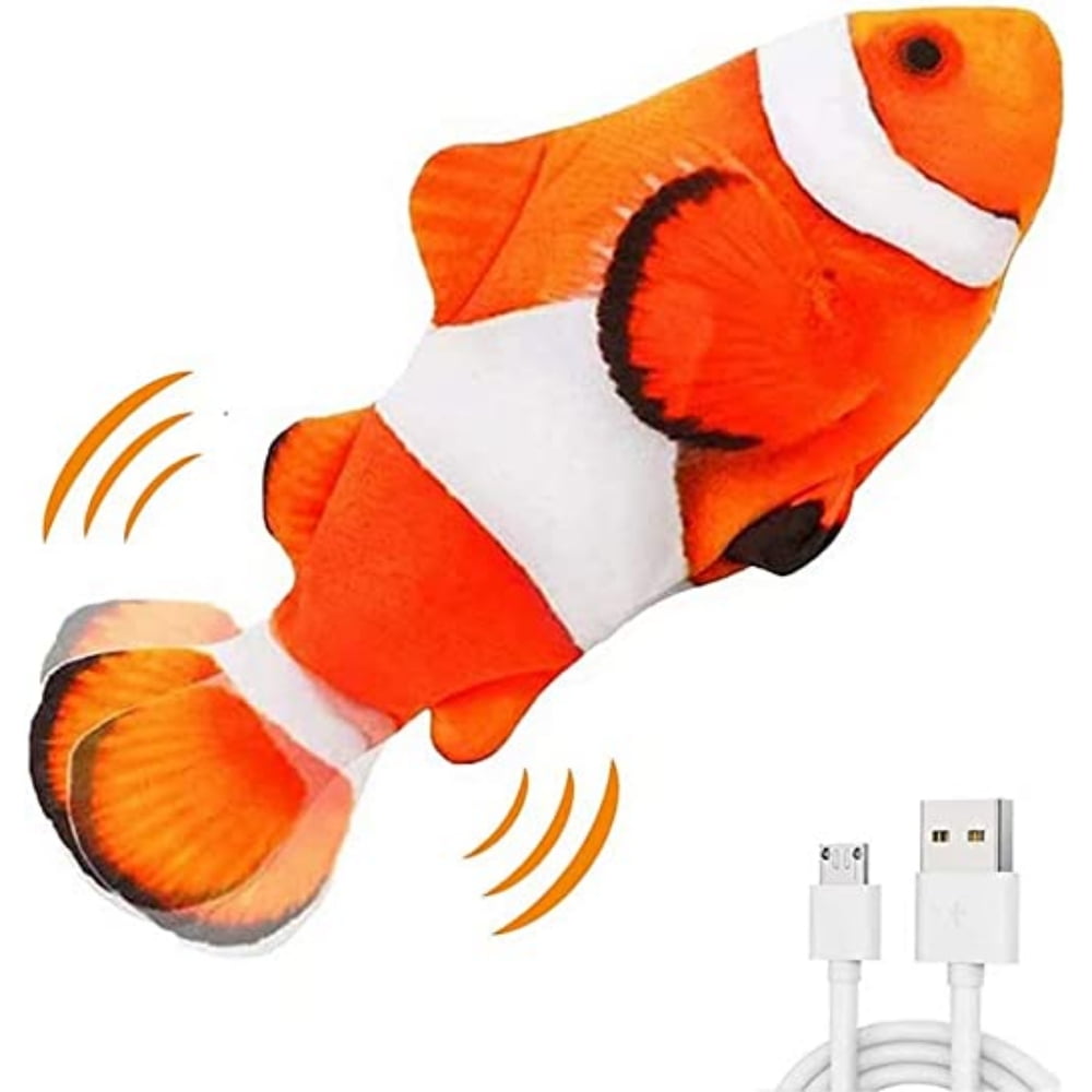 AAOMASSR Electric Moving Fish Interactive Plush Toys jumping fish USB ...