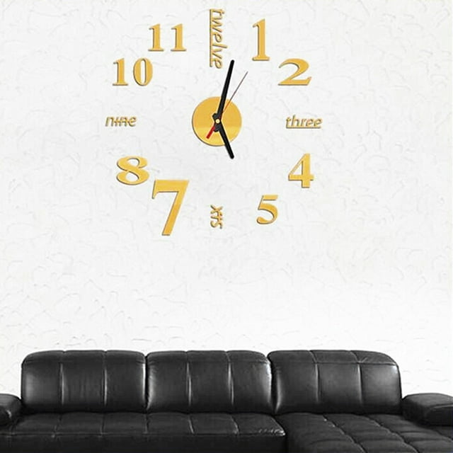 AAOMASSR Frameless DIY Wall Acrylic Clock,Modern 3D Mirror Wall Clock ...
