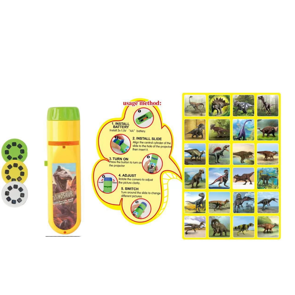 AAOMASSR Kids Projection Flashlight Cartoon Dinosaur Animal Light ...