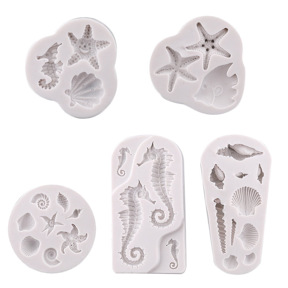 AAOMASSR Marine Theme Cake Fondant Silicone Mold,Seashell, Conch ...