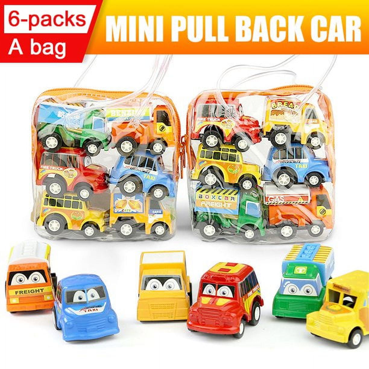 AAOMASSR Pull Back Cars for Kids Toddler Toys Vehicles Set of 6 Push Go ...
