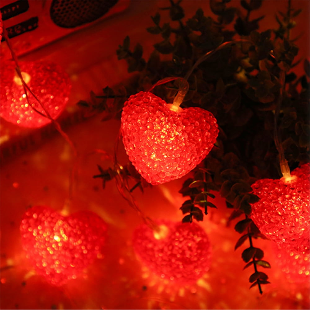AAOMASSR String Lights Heart Shaped Lamp 4.92 Feet 10 Led Heart String ...
