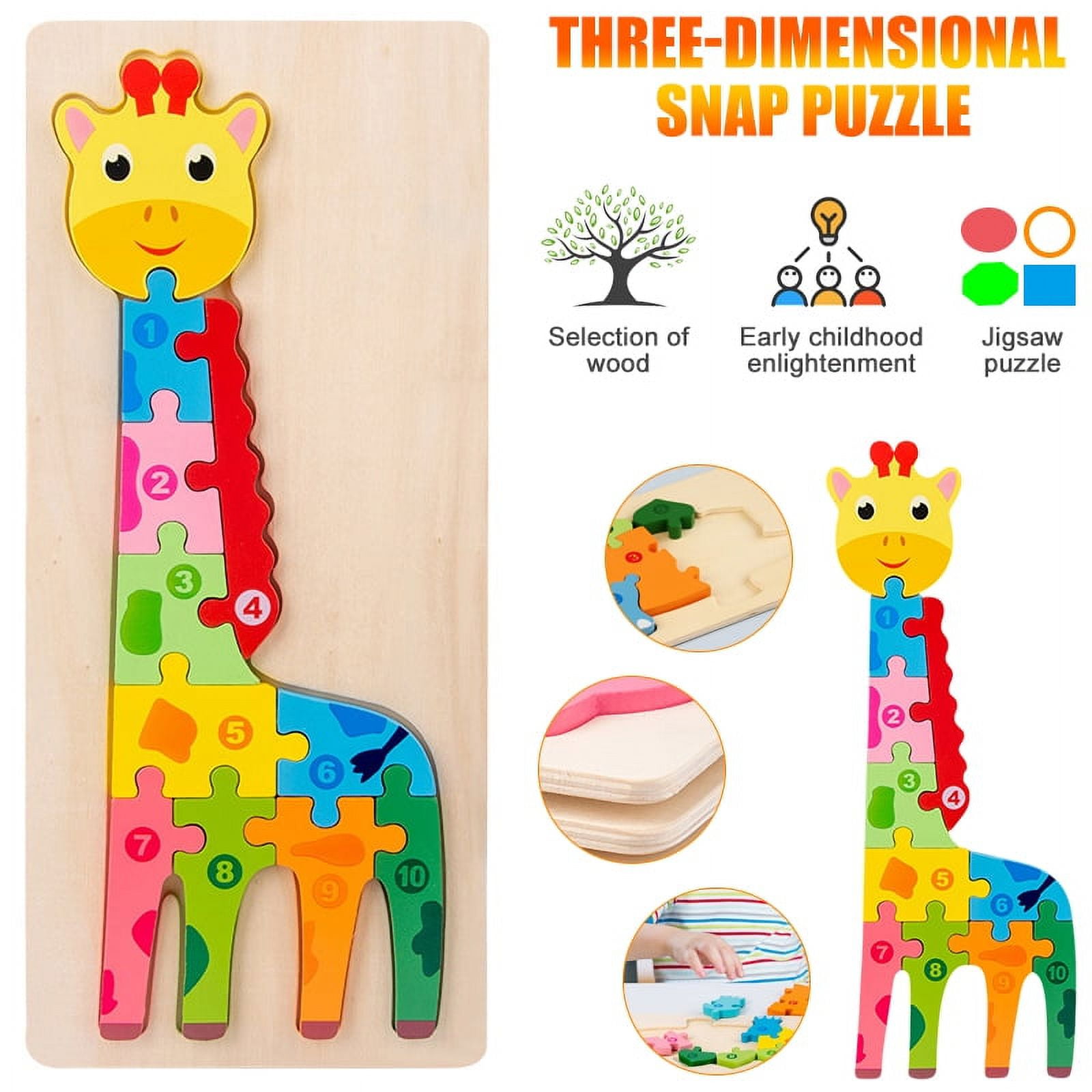 AAOMASSR Toddler Puzzles, Wooden Puzzles for Kids Baby Brain ...
