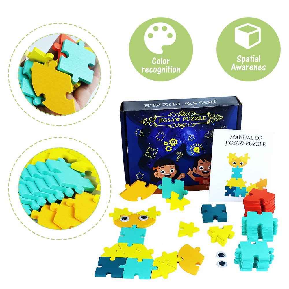 AAOMASSR Wooden Pattern Blocks Set, 44PCS Geometric Manipulative Color ...