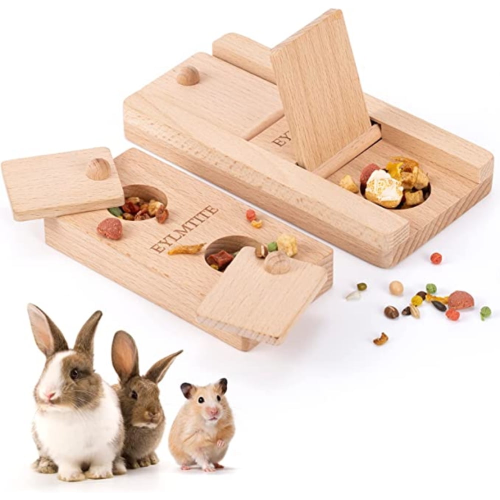 AAOMASSR Wooden Pet Hamster Enrichment Toys Interactive Hide Treats ...