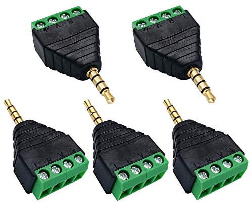 AAOTOKK 4 Pole 3.5mm Screw Terminal 3.5mm (1/8) Stereo TRRS Audio Male ...