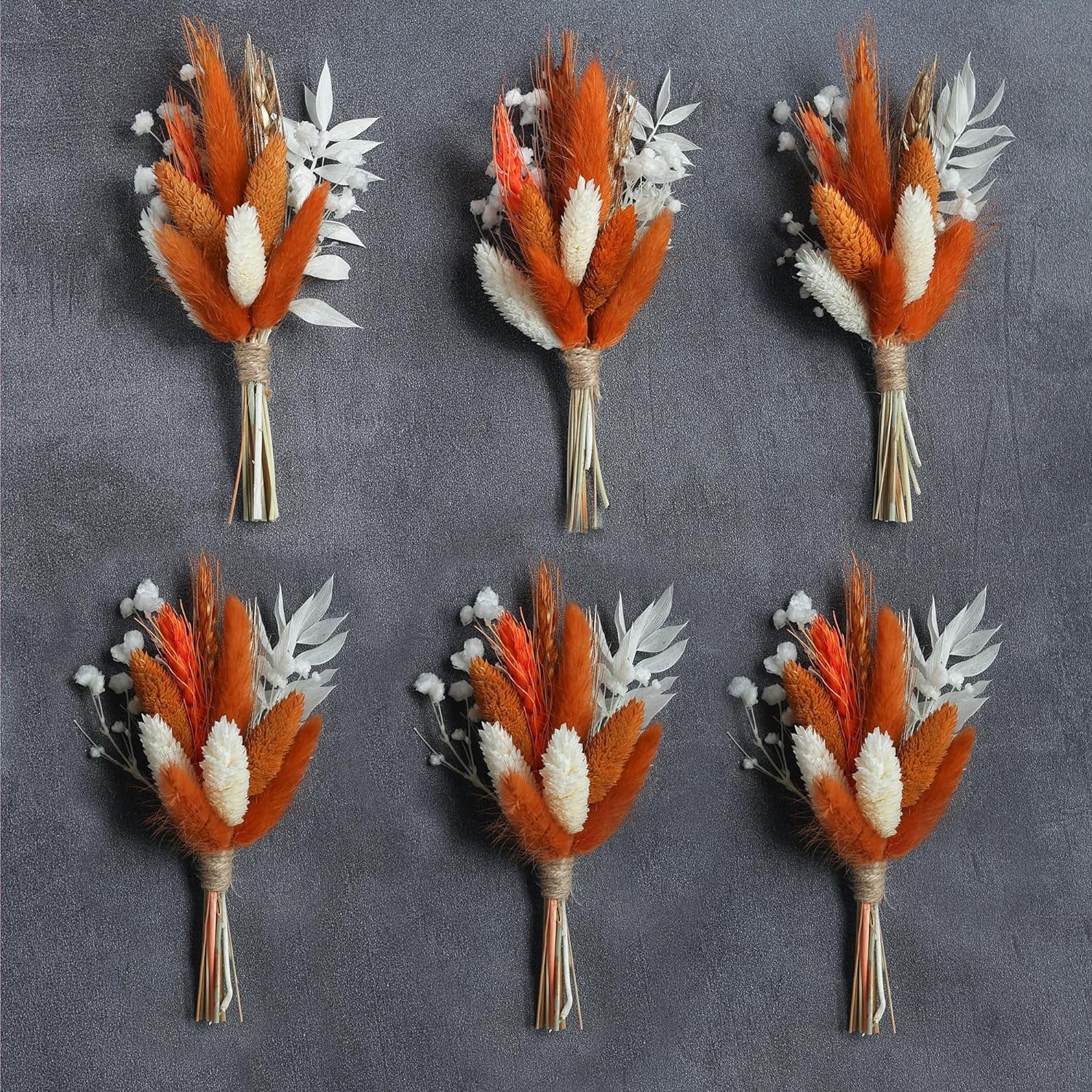 AAQFlower Mini Dried Flower Bouquet (Pack of 6), Fall Dried Flower ...