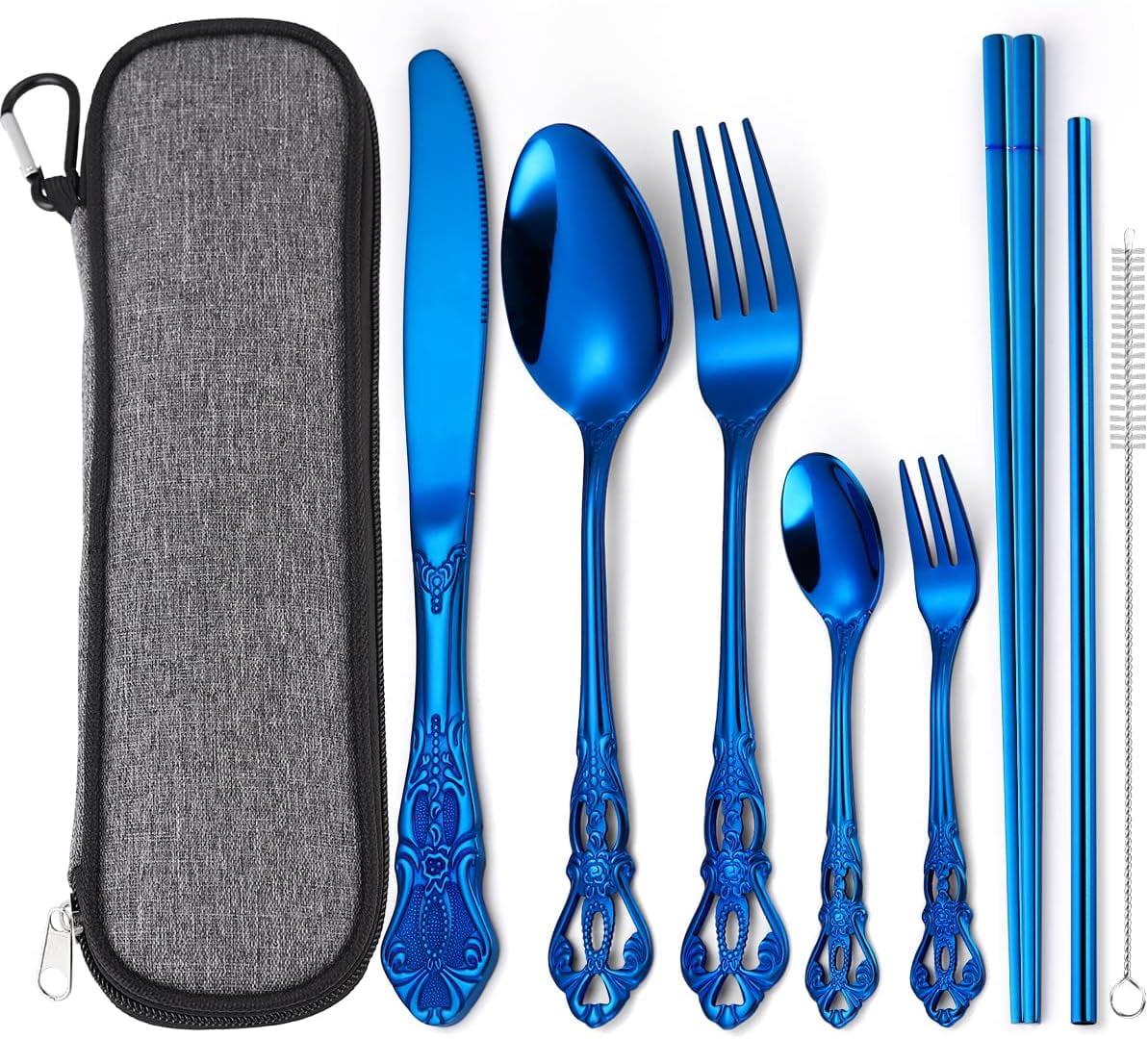 AARAINBOW 7 Pieces Stainless Steel Flatware Set Portable Reusable ...
