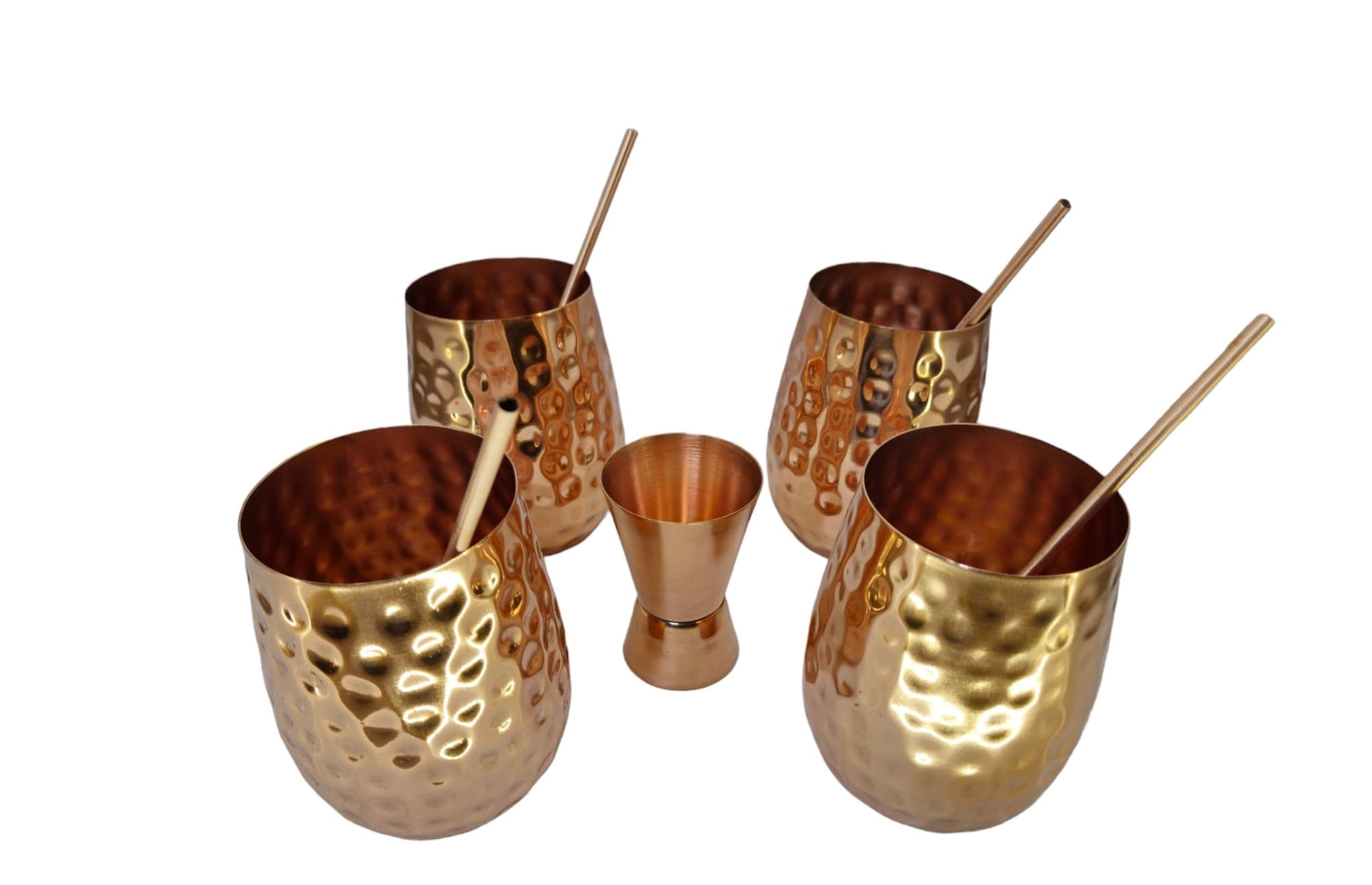 AARGKRAFT Moscow Mule Cocktail Copper Mugs - Set of 4 Mugs, 4 Copper ...