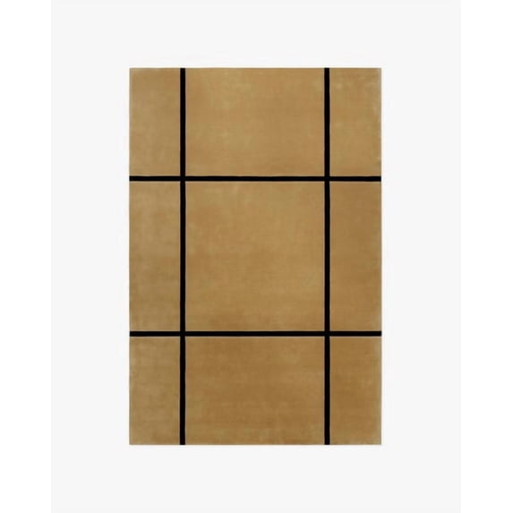 AARISH RUGS Handmade Modern Funkis Design Yellow Hand Tufted Wool Area ...