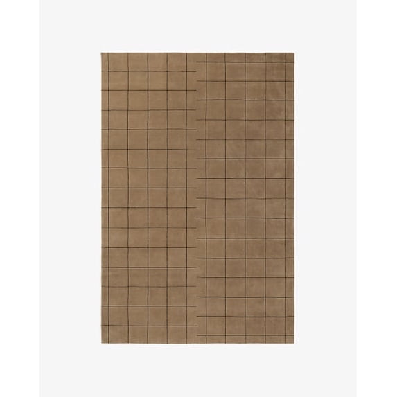 AARISH RUGS Handmade Modern Grid Funkis Design Chestnut/Black Hand ...