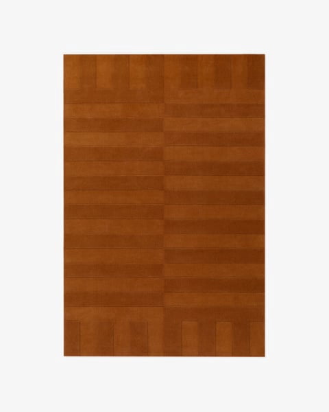 AARISH RUGS Handmade Modern Lux 2 Funkis Design Burnt Orange Hand ...