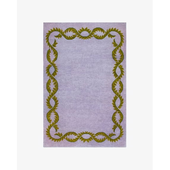 AARISH RUGS Lilac Handmade Modern Climbing Vine Solid Hand Tufted Wool ...