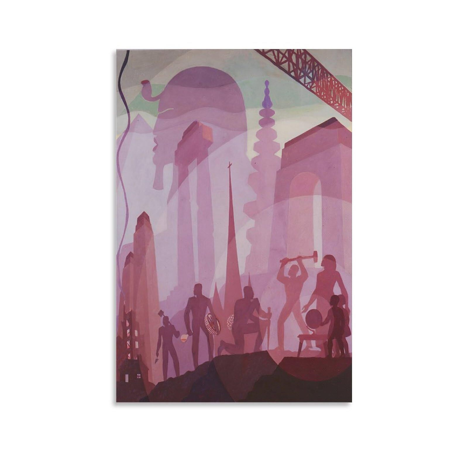 AARON DOUGLAS Building More Stately Mansions Art Poster Decoration ...