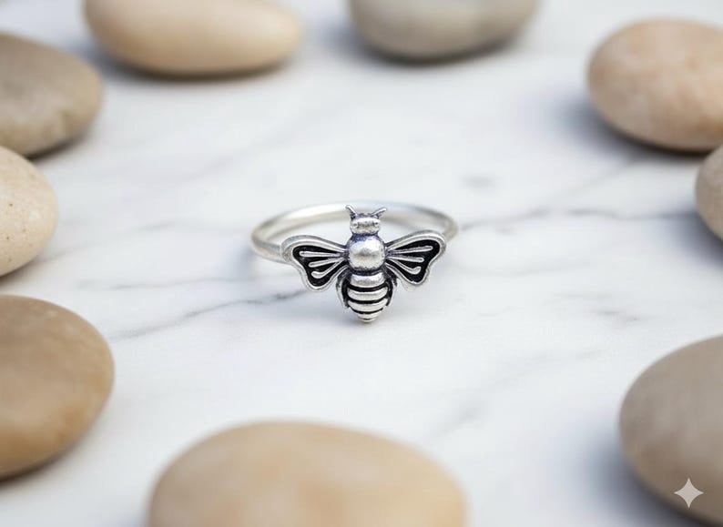 AARON ENTERPRISE- 925 Sterling Silver Bee Honeycomb Ring for Women ...