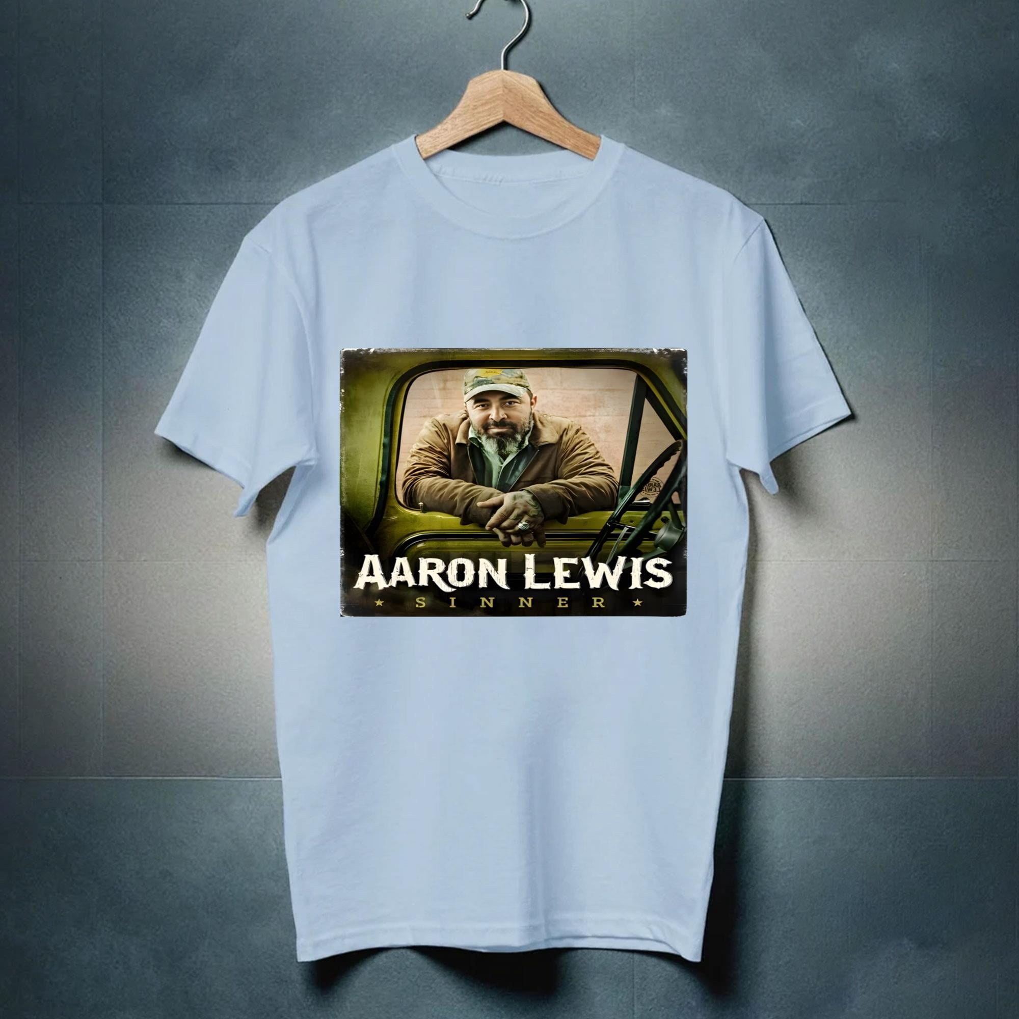 AARON LEWIS T SHIRT sinner vinyl cd cover SMALL MEDIUM LARGE XL-TH7337 ...