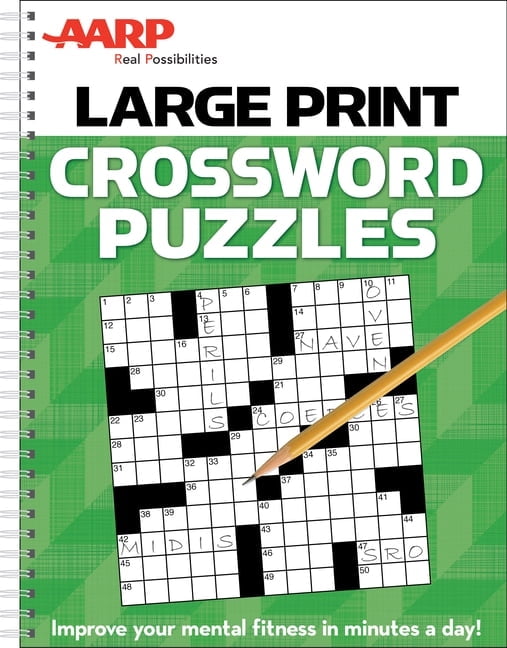 AARP Adults Large Print Crossword Puzzles, Spiral-Bound, 96 Pages ...