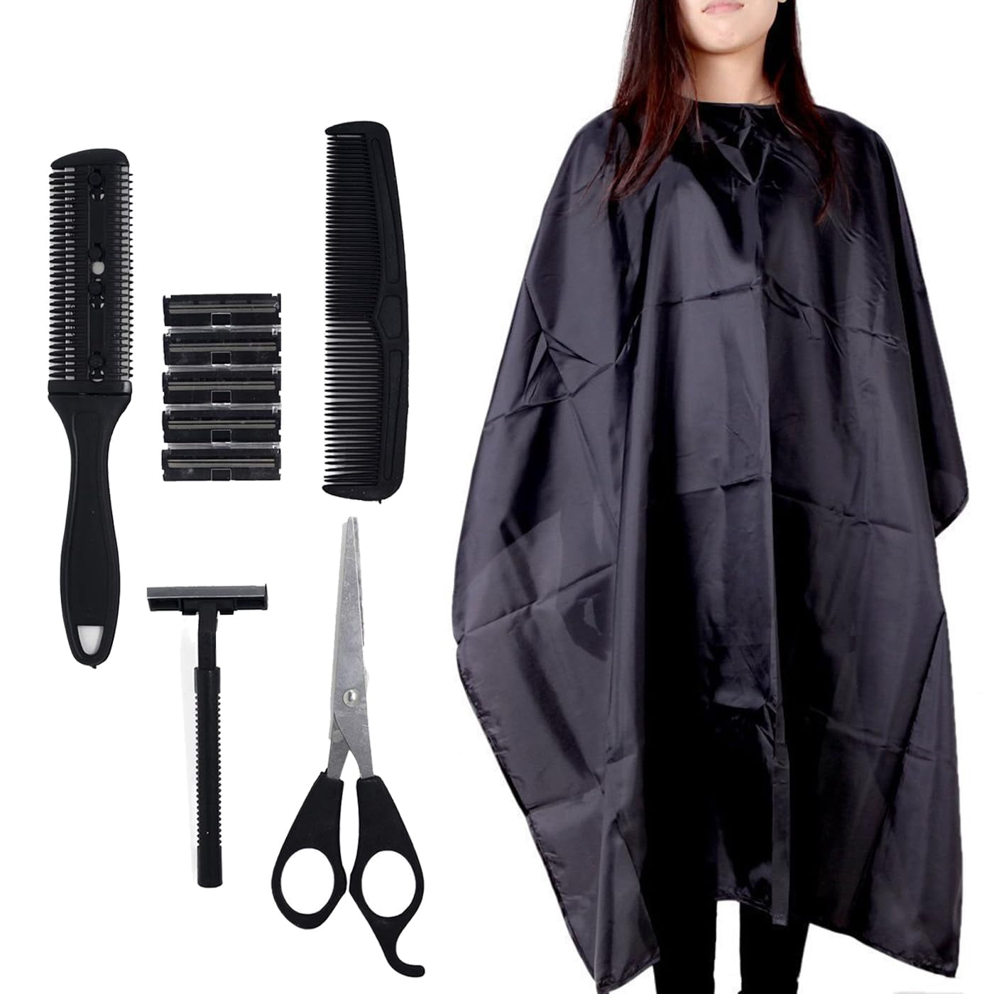 AASA Unisex Hair Cutting Apron Waterproof Hair Cutting Sheet With Hair ...