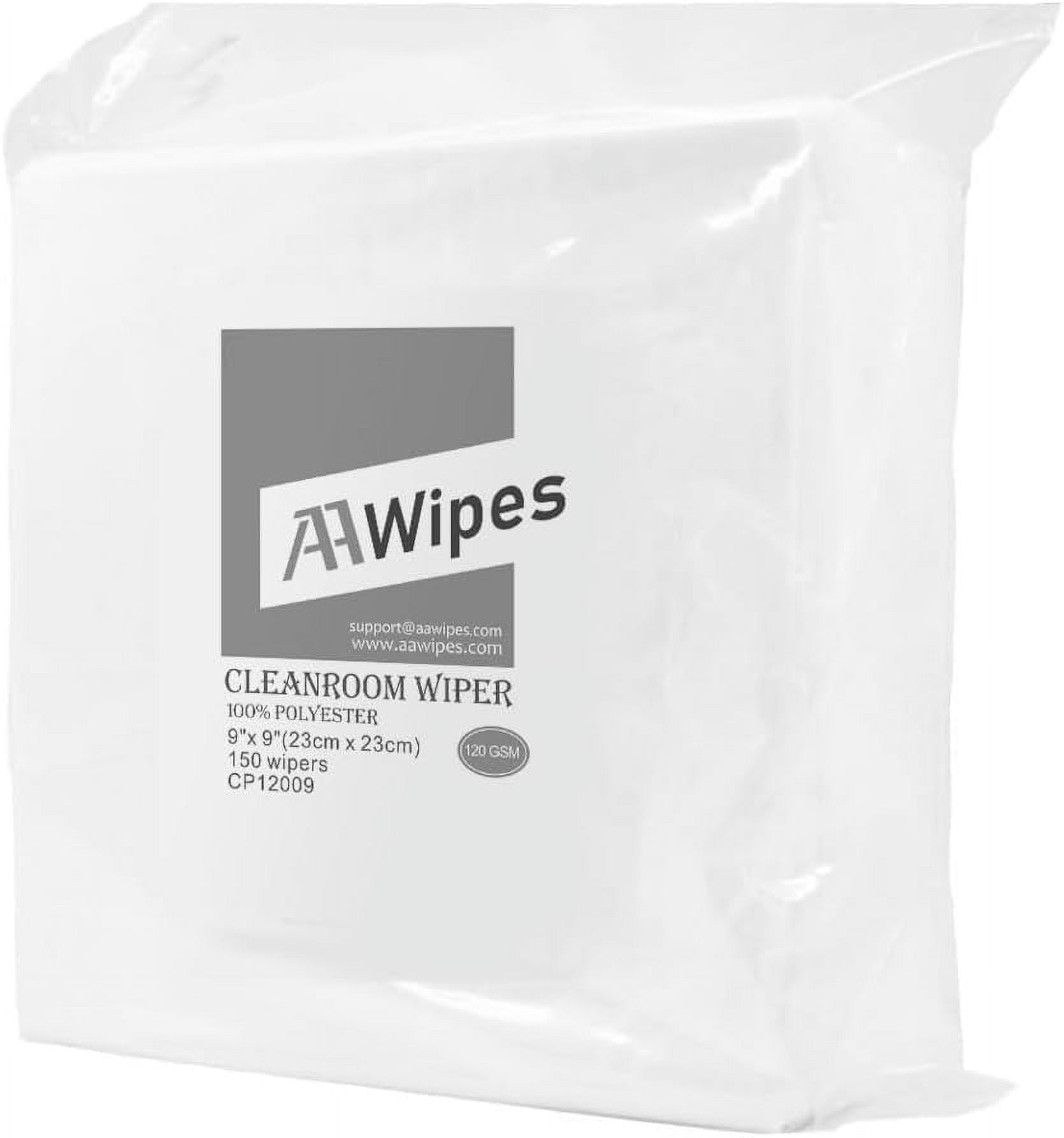 AAWipes Cleanroom Cloth Wipes 9"x9" (Bag of 150 Pcs) Double Knit 100% ...