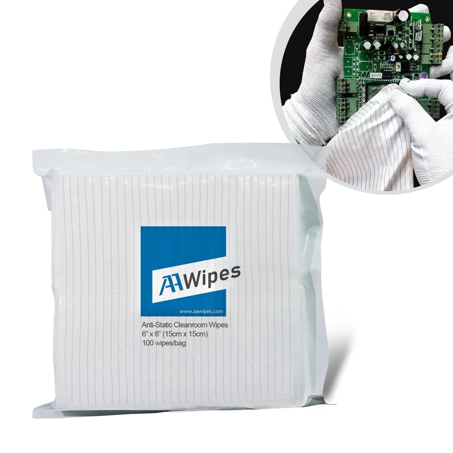 AAWipes Disposable Electrostatic Wipes – 6x6 Grade A ESD Polyester ...