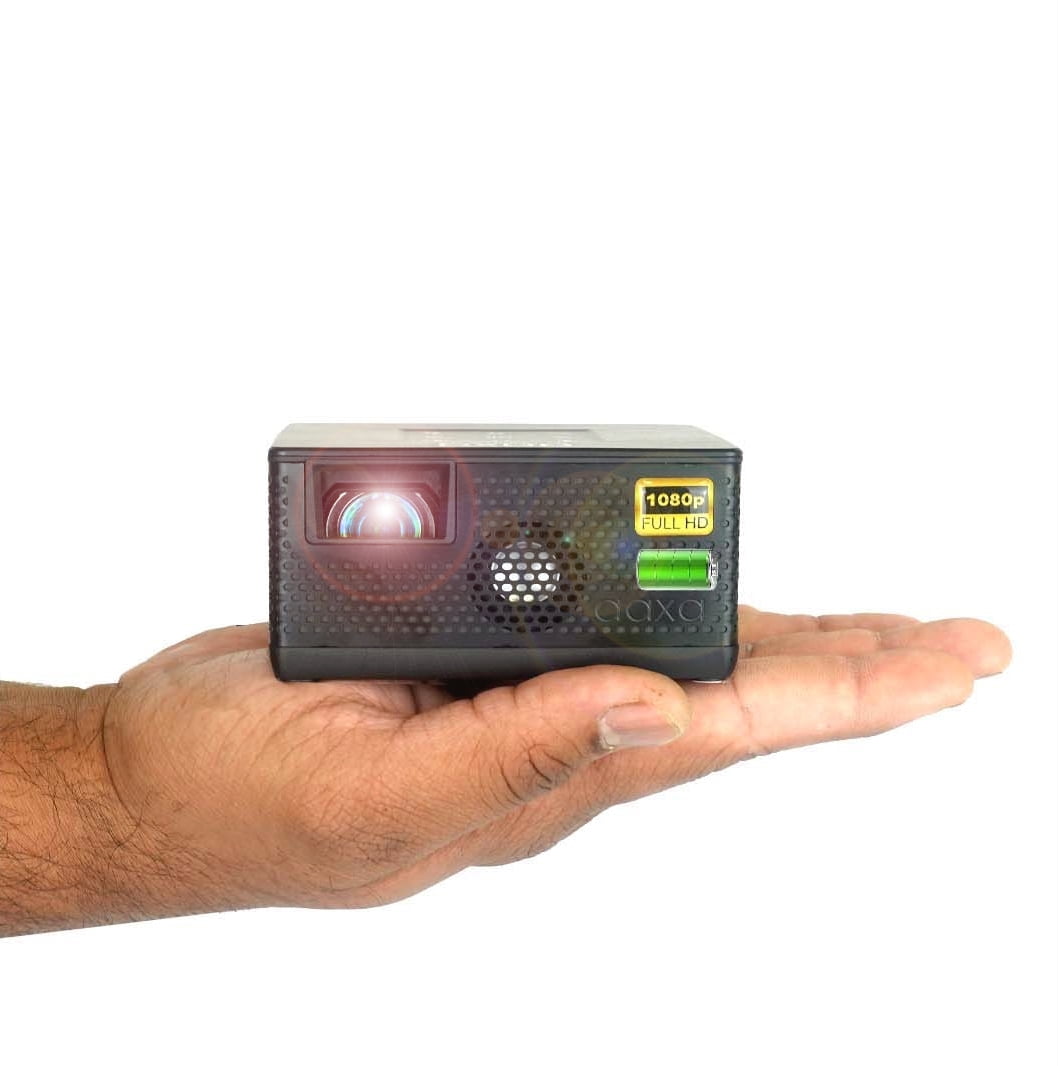 AAXA P400 Short Throw Mini Projector with 2 Hour Battery, Native 1080p ...