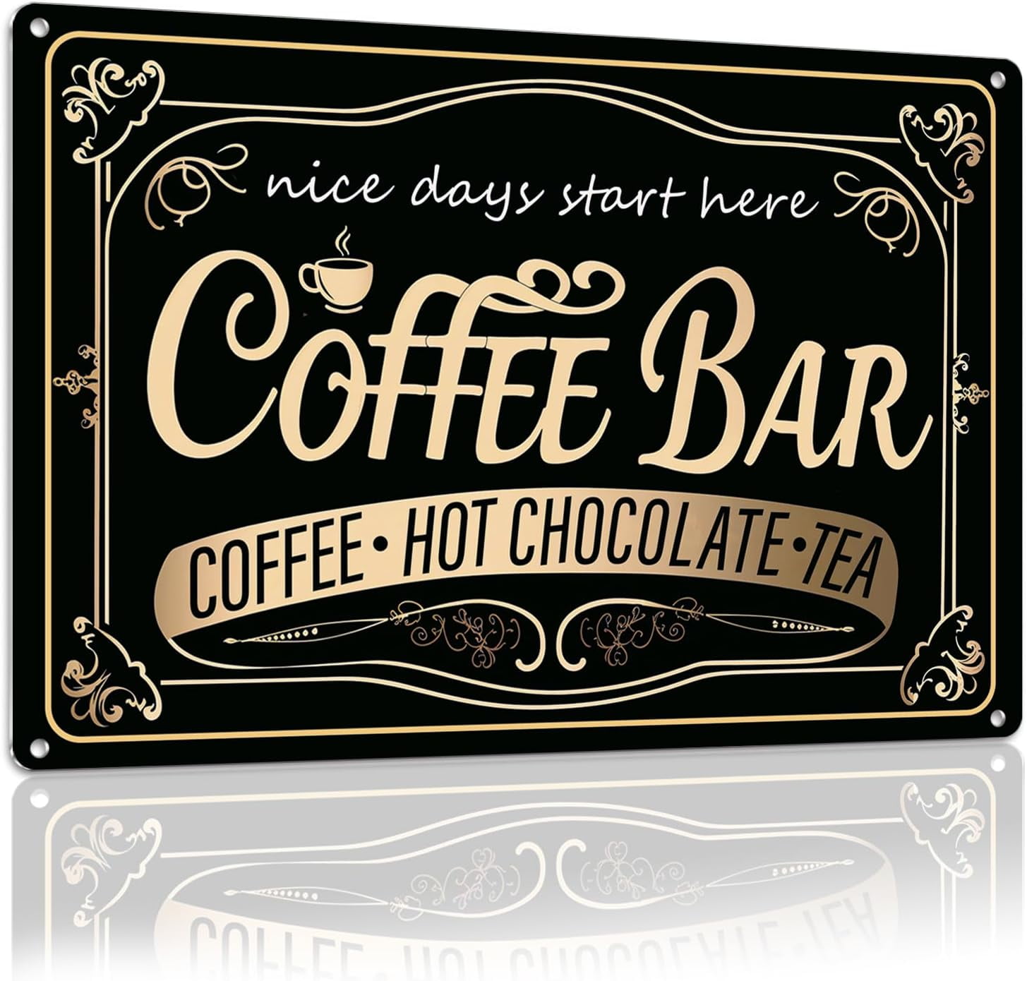 AAXTinsing Coffee Bar Signs Tin Signage with "COFFEE BAR - NICE DAYS ...
