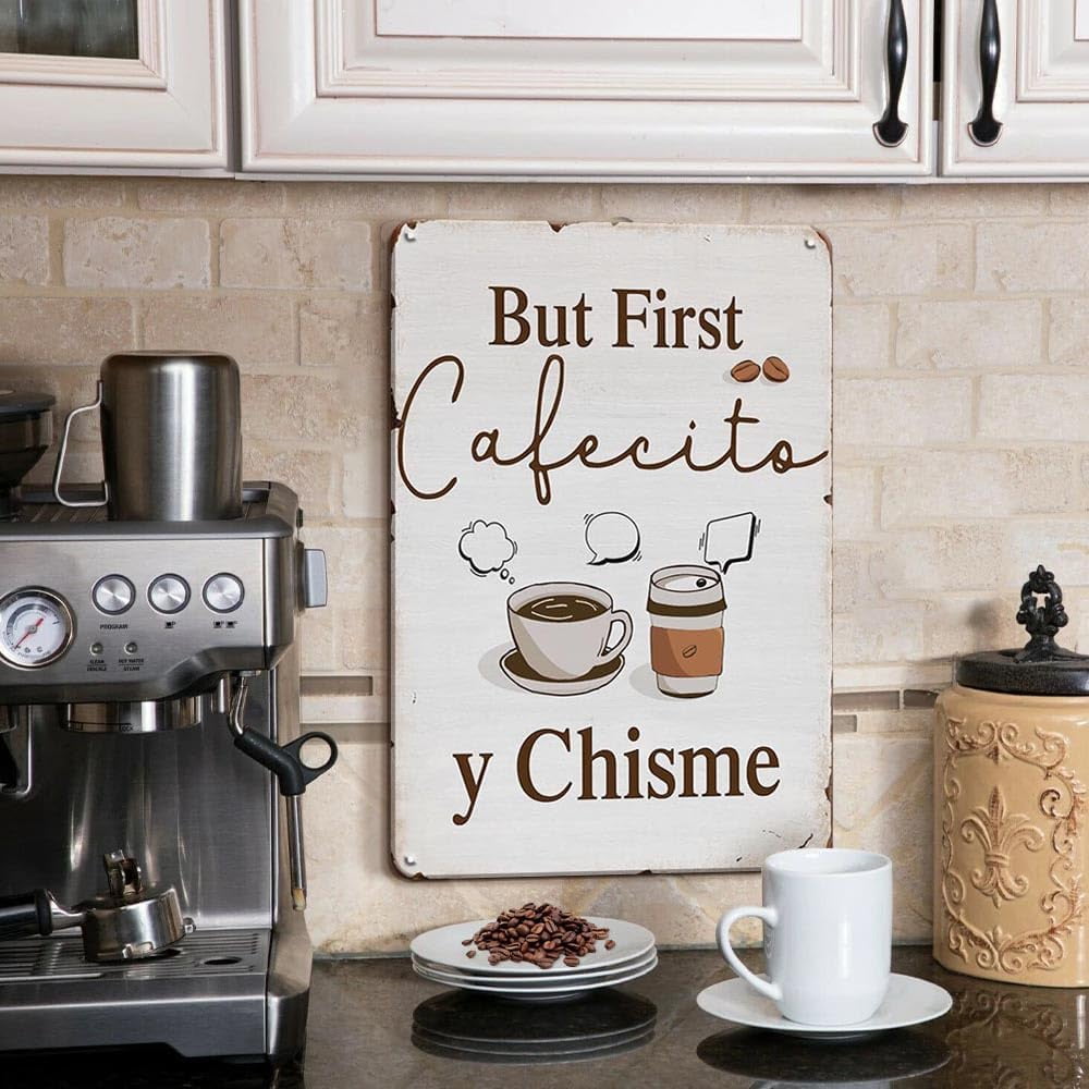 AAXTinsing Vintage But First Cafecito Cafecito Y Chisme Aluminium Metal ...