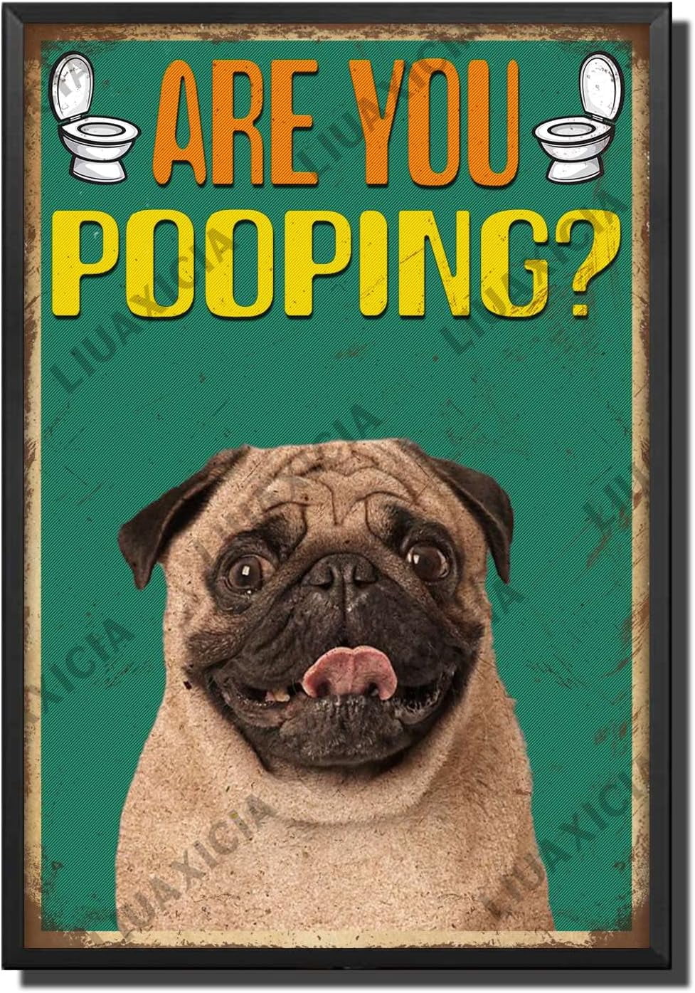 AAXTinsing Vintage Metal Tin Signs Wall Decor are You Pooping Funny Dog ...