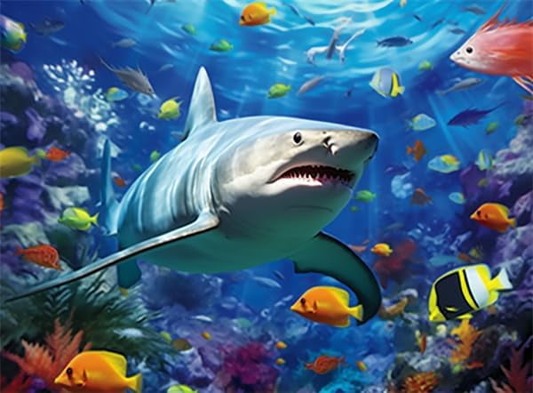 AAXTinsing Vintage Tin Signs Shark Reef coral reefs, fish Wall Decor ...