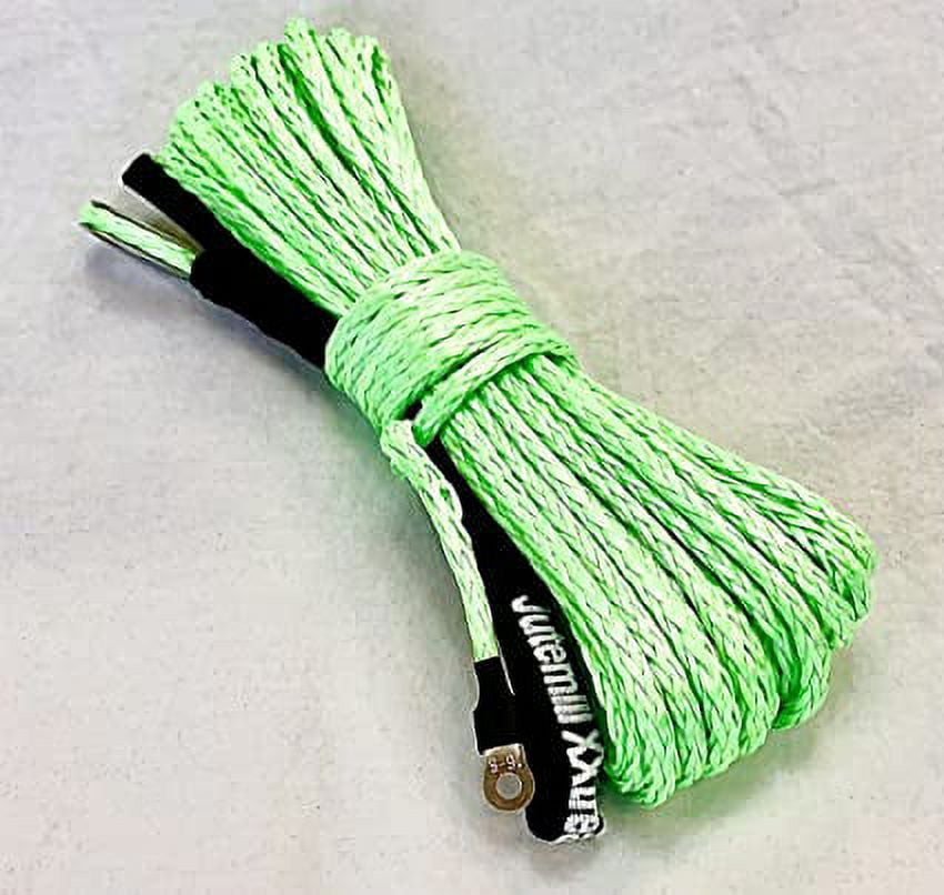 AAYU Brand - 1/4" 50 feet Synthetic Winch Rope Green - Winch Cable for ...