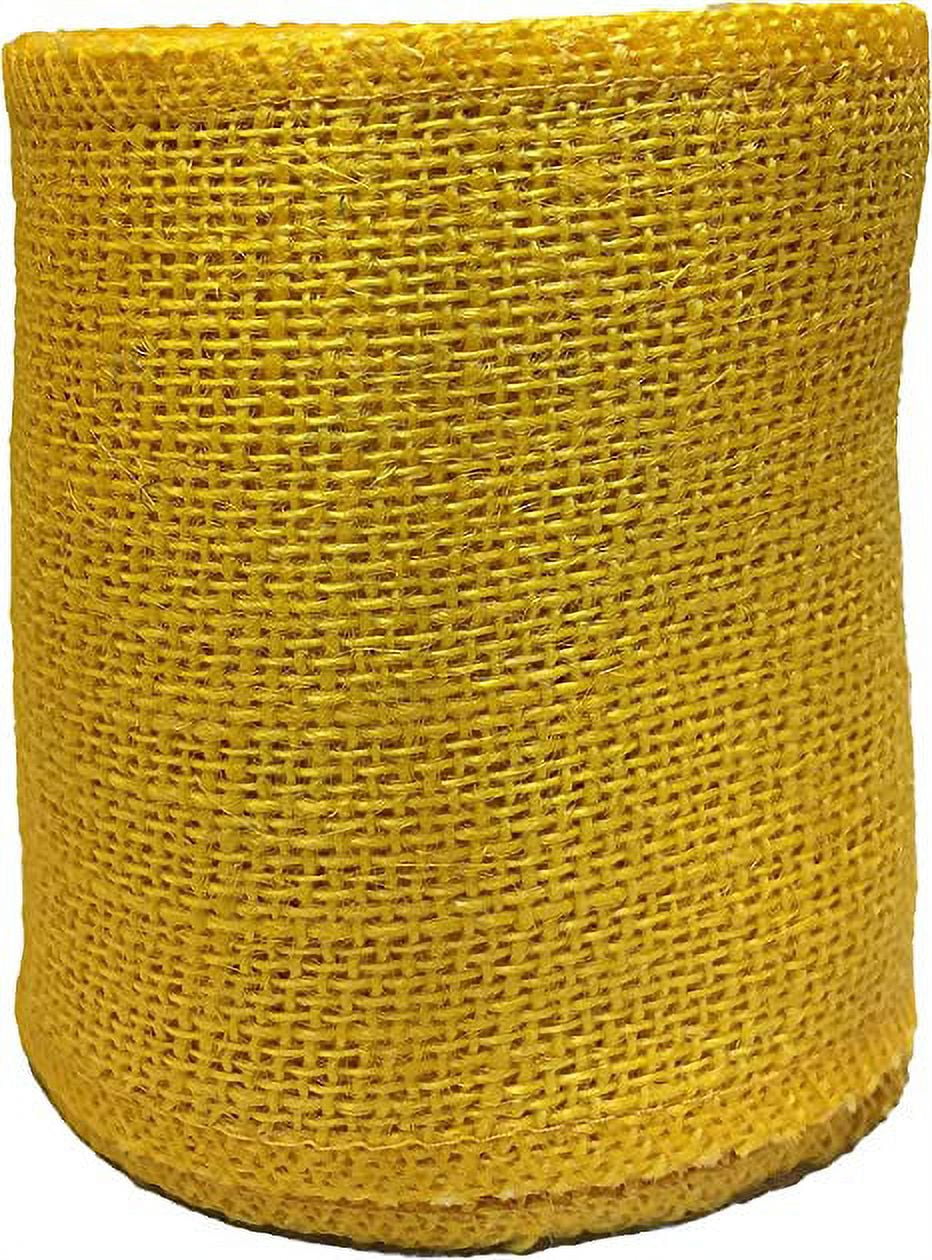 AAYU Brand Premium 5" Mustered Yellow Burlap Ribbon Rolls | 5 Inch x 5 ...